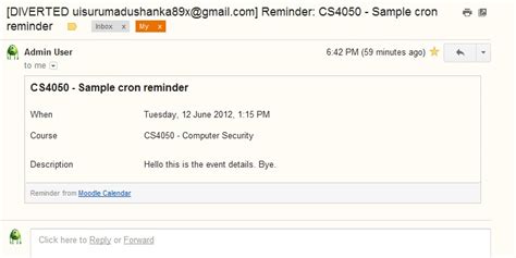 email reminders for calendar events moodledocs