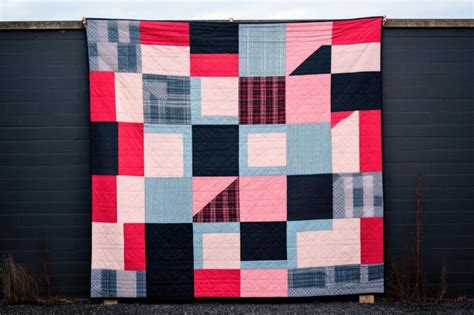 Premium Ai Image A Patchwork Quilt With A Contrasting Color Scheme