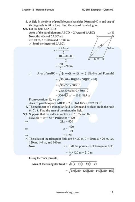 NCERT Exemplar For Class 9 Maths Chapter 12 MathonGo