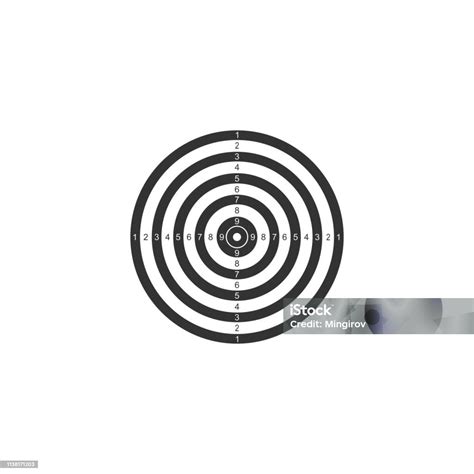 촬영 경쟁 아이콘 절연을 위한 대상 스포츠 촬영 범위 또는 권총 촬영을 위한 숫자로 깨끗 한 목표 평면 디자인입니다 벡터 일러스트 가리키기에 대한 스톡 벡터 아트 및 기타