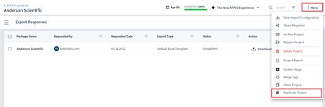 Duplicating Projects Home