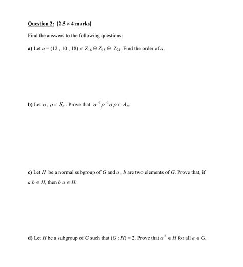 solved question 2 [2 5 4 ﻿marks]find the answers to the