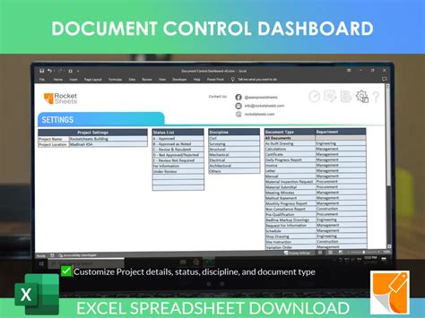 Document Control Dashboard Rocket Sheets