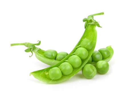 Premium Photo Green Pea Pod With Beans Isolated On White Background