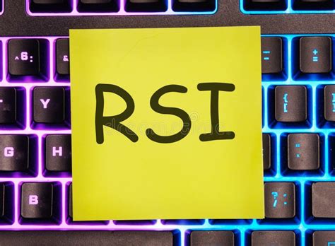 Rsi Relative Strength Index Written On A Yellow Sticker On A Laptop Keyboard With Backlight