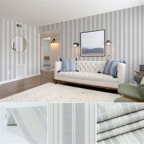 วอลเปเปอร์ติดผนังลายทางเส้นตรงเรียบหรู สีเทา Jps Wallpaper Wazzadu