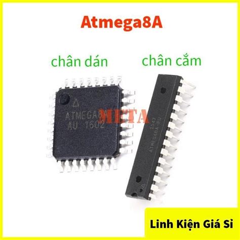 atmega8 16pu dip 28 avr chân cắm atmega8a au qfp32 chân dán atmega