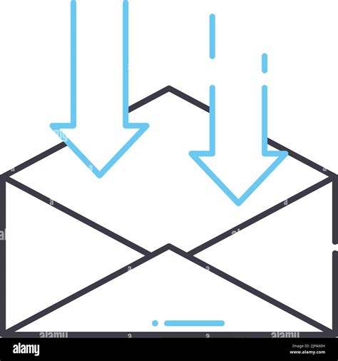 Incoming Mail Line Icon Outline Symbol Vector Illustration Concept Sign Stock Vector Image
