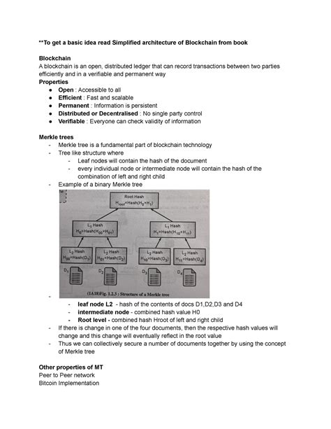 Blockchain Chapter To Get A Basic Idea Read Simplified Architecture Of Blockchain From Book