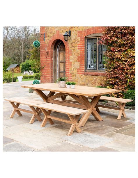 Alexander Rose Teak Plank Bench Seating Dining Set Tincleton Lifestyle