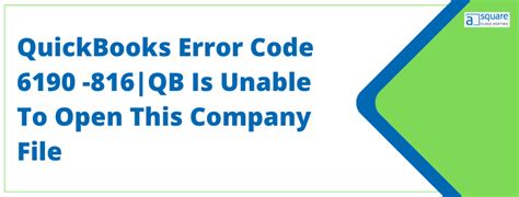QuickBooks Error Code Unable To Open Company File