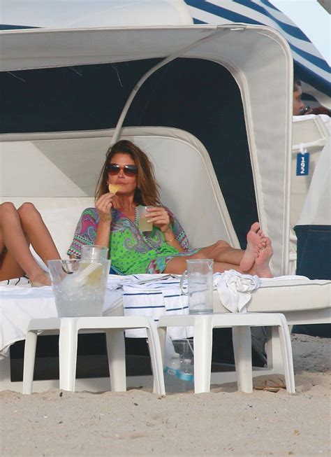 Cindy Crawford At A Beach In Miami Hawtcelebs