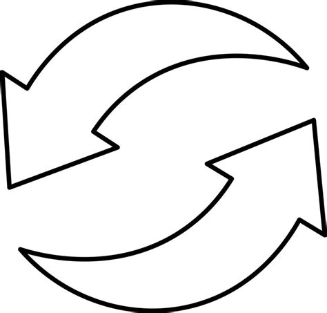 Circular Rotate Arrow Icon In Black Outline 24144987 Vector Art At Vecteezy