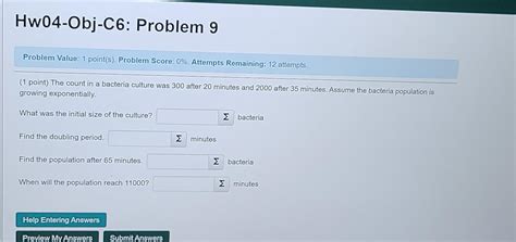 Solved Hw04 Obj C6 Problem 9 Problem Value 1 Points