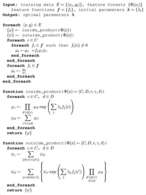 Algorithm For Computing Model Expectations Of Feature Forests