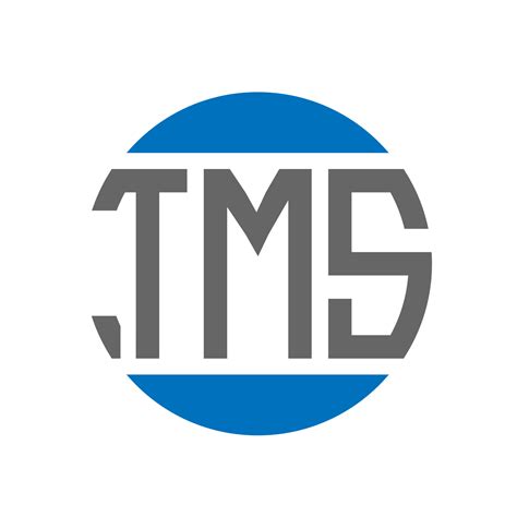 Diseño De Logotipo De Letra Tms Sobre Fondo Blanco Concepto De Logotipo De Círculo De Iniciales