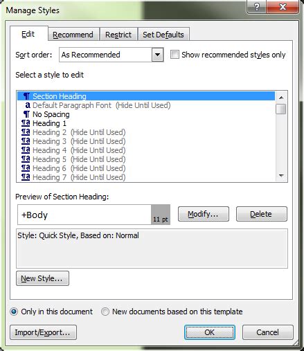word 2007 style name already exists or is a built in style but i