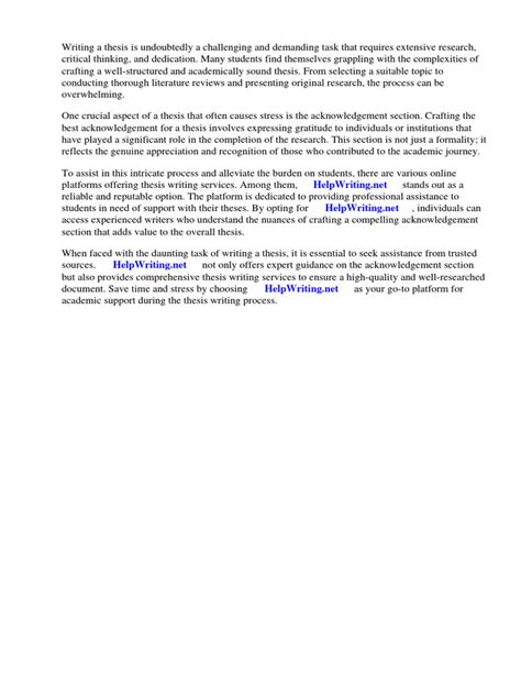 Best Acknowledgement For Thesis Sample Pdf Thesis Gratitude