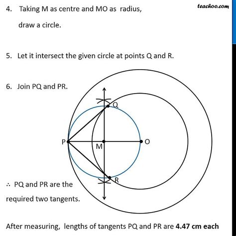 Ex Construct A Tangent To Circle Of Radius Cm From Point