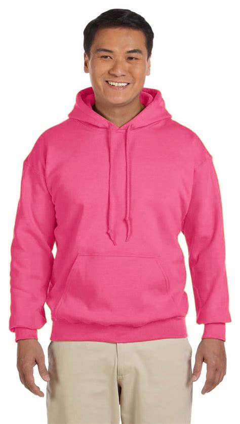 Gildan G185 Heavy Blend Mens Hoodie Safety Pink Large