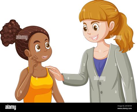 Woman Giving Advice To Teenage Girl Illustration Stock Vector Image