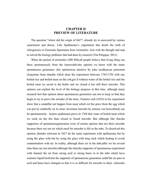 Experiment Of Lazaro Spallansani Basic Biology Unm Doc