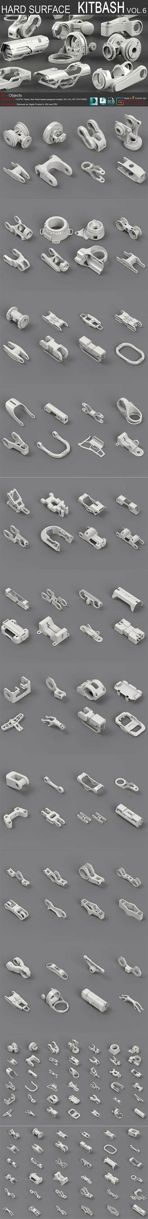 高科技硬表面建模必备3d元素模型下载（obj，max） 花瓣网