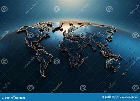 Globe In Motion 3d Extruded Map Renders Dynamic Geographical Perspective Stock Illustration