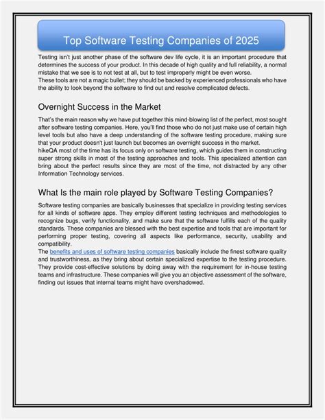 Ppt Top Software Testing Companies Of 2025 Powerpoint Presentation Free Download Id 14053232