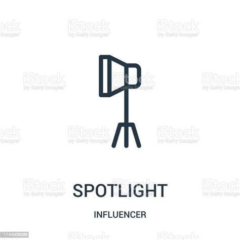 영향력 컬렉션에서 스포트라이트 아이콘 벡터입니다 얇은 라인 스포트라이트 개요 아이콘 벡터 일러스트 레이 션 스포트라이트에 대한 스톡 벡터 아트 및 기타 이미지 Istock