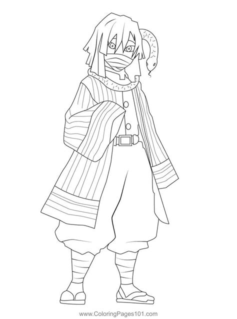Obanai Iguro Demon Slayer Coloring Page Printable Coloring Pages