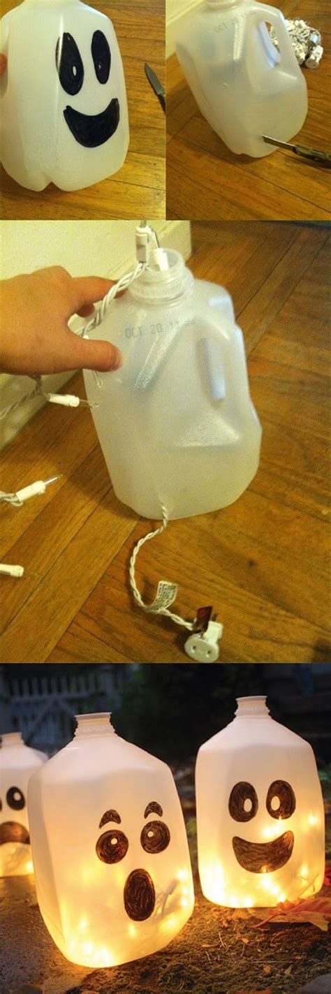 12 Glow In The Dark Halloween Ideas Gleamitup Milk Carton Ghosts