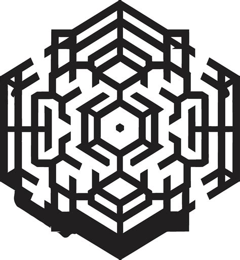 Dynamic Symmetry Monochromatic Logo Featuring Abstract Geometric Shapes In Vector Shape Fusion
