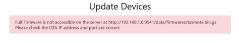 Unable To Ota Devices Latest Ha Latest Tasmoadmin Haos Install