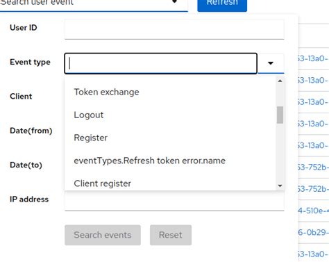 Incorrect Event Types In The Events Overview Eventtypesrefresh Token