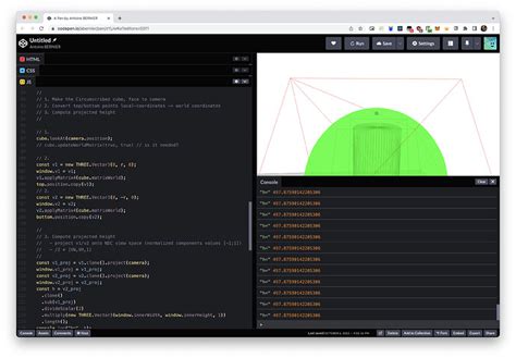 Bounding Sphere Projected Height On Screen Questions Threejs Forum