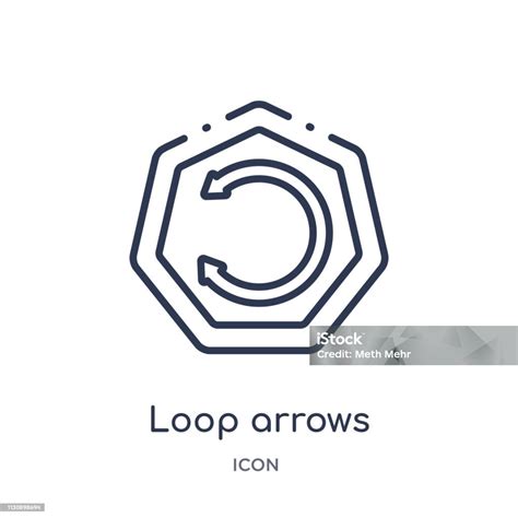 Linear Loop Arrows Icon From Arrows Outline Collection Thin Line Loop Arrows Vector Isolated On
