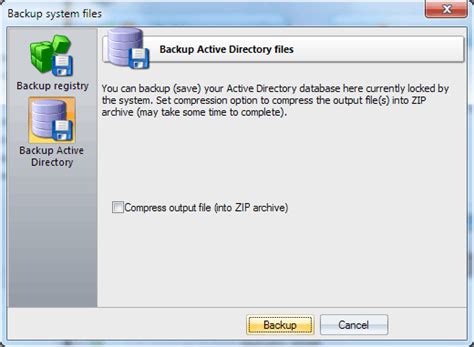 Backup Registry And Active Directory