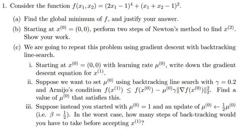 Consider The Function F X1 X2 2x1−1 4 X1 X2−1 2