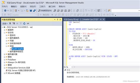 Sqlserver审计功能配置sql Server 审计功能 Csdn博客