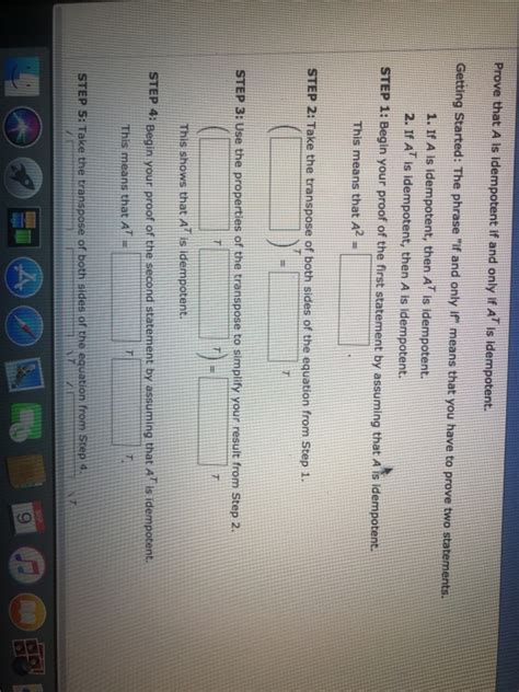 Solved Prove That A Is Idempotent If And Only If At Is