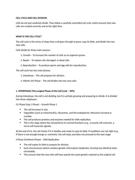 Understanding Cell Cycle And Division Pdf Mitosis Meiosis