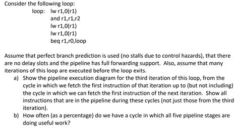 Solved Consider The Following Loop Loop Lw R10r1 And