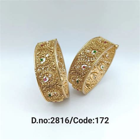 Golden Wedding Copper Brass Bangles Size 22 24 26 28 Plastic At