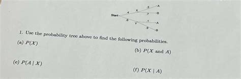 Solved 2 ﻿use The Probability Tree Above To Find The