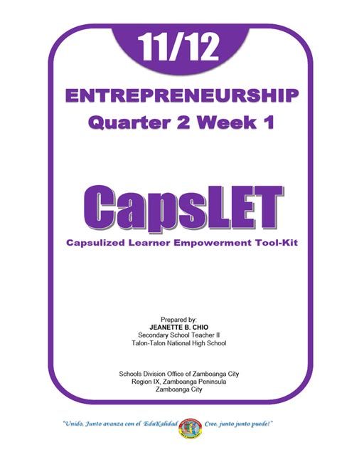 Shs Entrep Q2 Wk1 Pdf Causality Design
