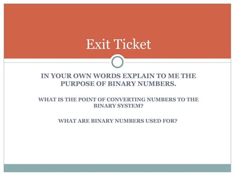 Binary Numbers Videos Ppt