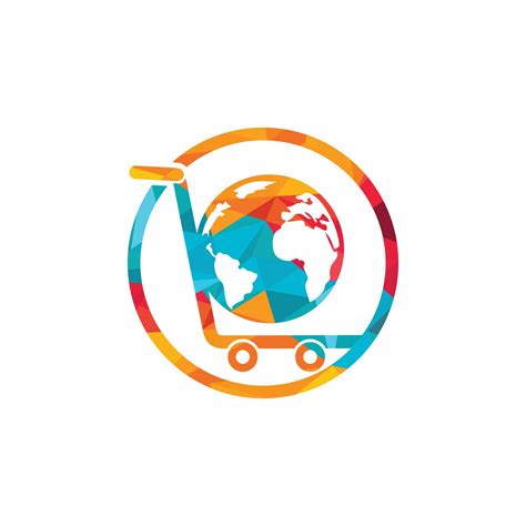 Globe Shopping Cart Vector Logo Design Online Shop Logo Designs