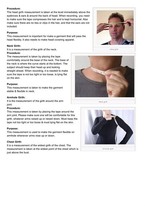 Different Girth Measurement Of Human Body PDF