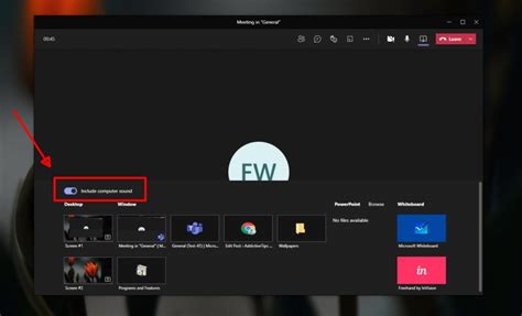 microsoft teams share audio from the computer during a meeting